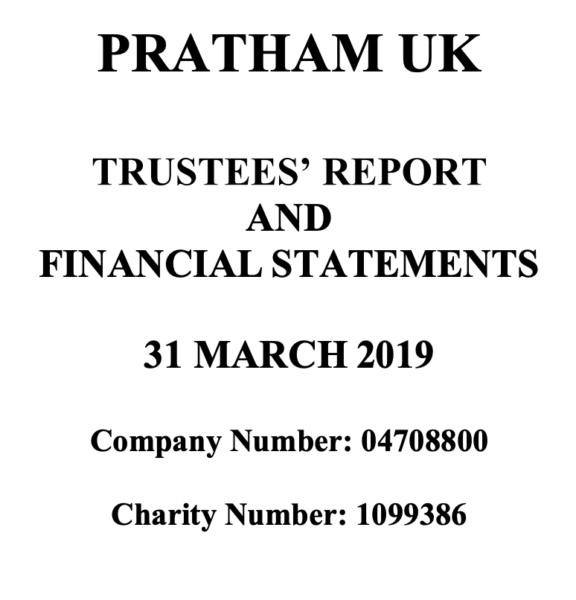 Financial Statements 2019 | Pratham UK